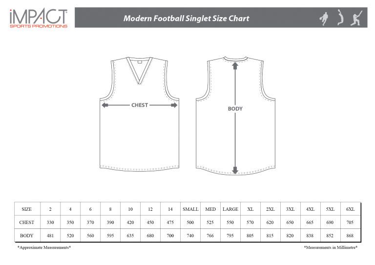 Sizing Chart | Impact Sports
